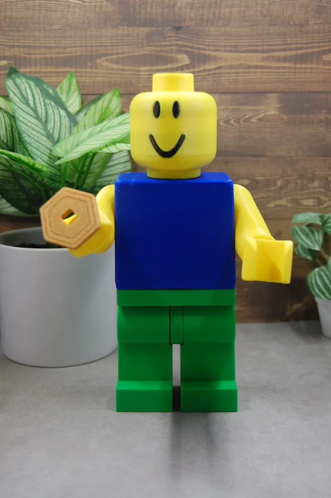 Classic Noob-Style Brick Figure (500% Scale) - Free 3D Print Model ...