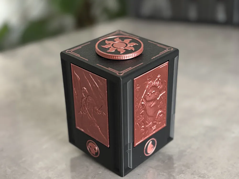 Deck Box with Sliding Panel Lock (MTG Commander) - Free 3D Print Model ...