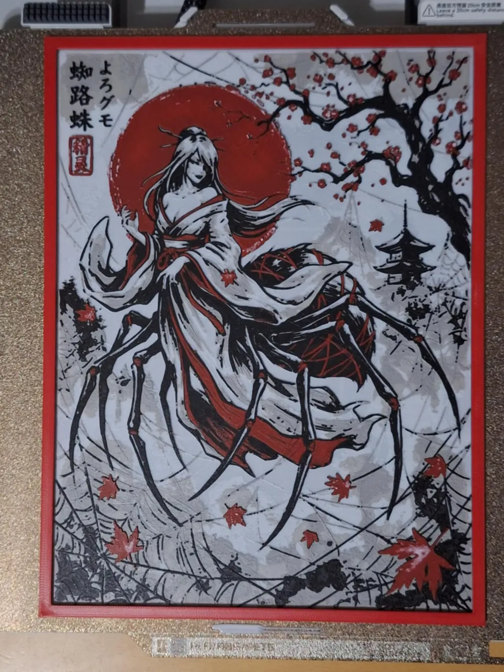 Yorogumo / Spider Woman Hueforge - Free 3D Print Model - MakerWorld