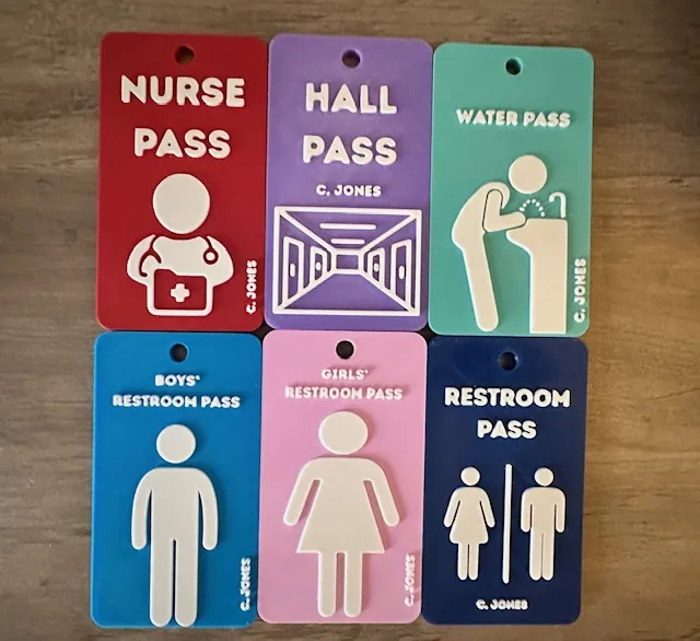 Classroom Hall Passes - Free 3D Print Model - MakerWorld