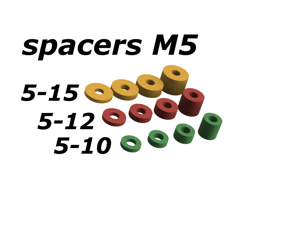 Set of M5 spacers - 10 - 12 - 15 mm adapters by John Connor MakerWorld ...