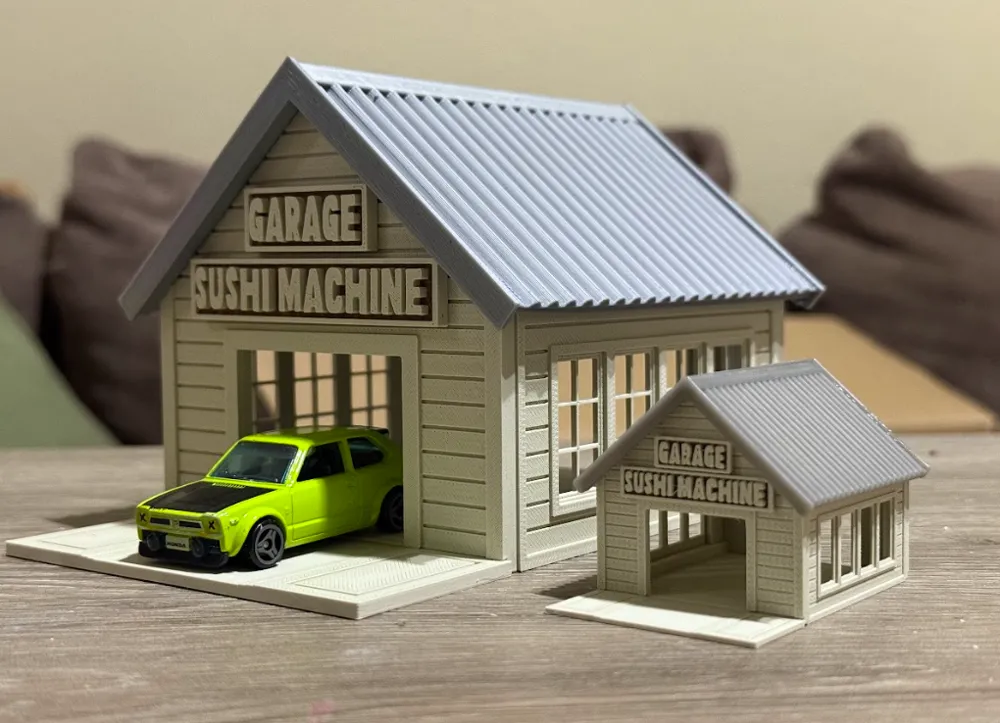 1:64 and 1:160 Sushi Machine Garage Diorama by Bokkins3d MakerWorld ...