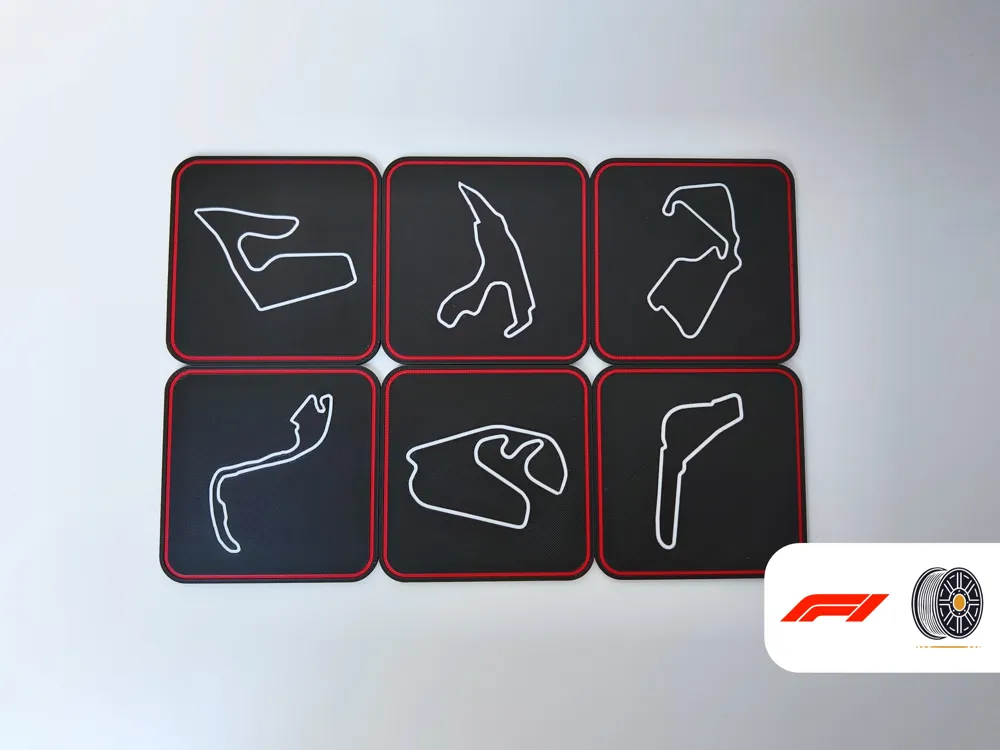 Formula 1 Circuit Coaster Set | 6 Iconic Circuits by Mike.stl ...