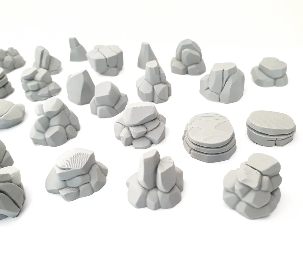 Stylized Rock Terrain Pieces by Midjam MakerWorld: Download Free 3D Models
