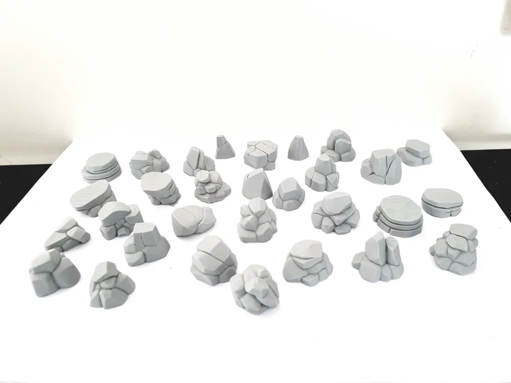 Stylized Rock Terrain Pieces by Midjam MakerWorld: Download Free 3D Models