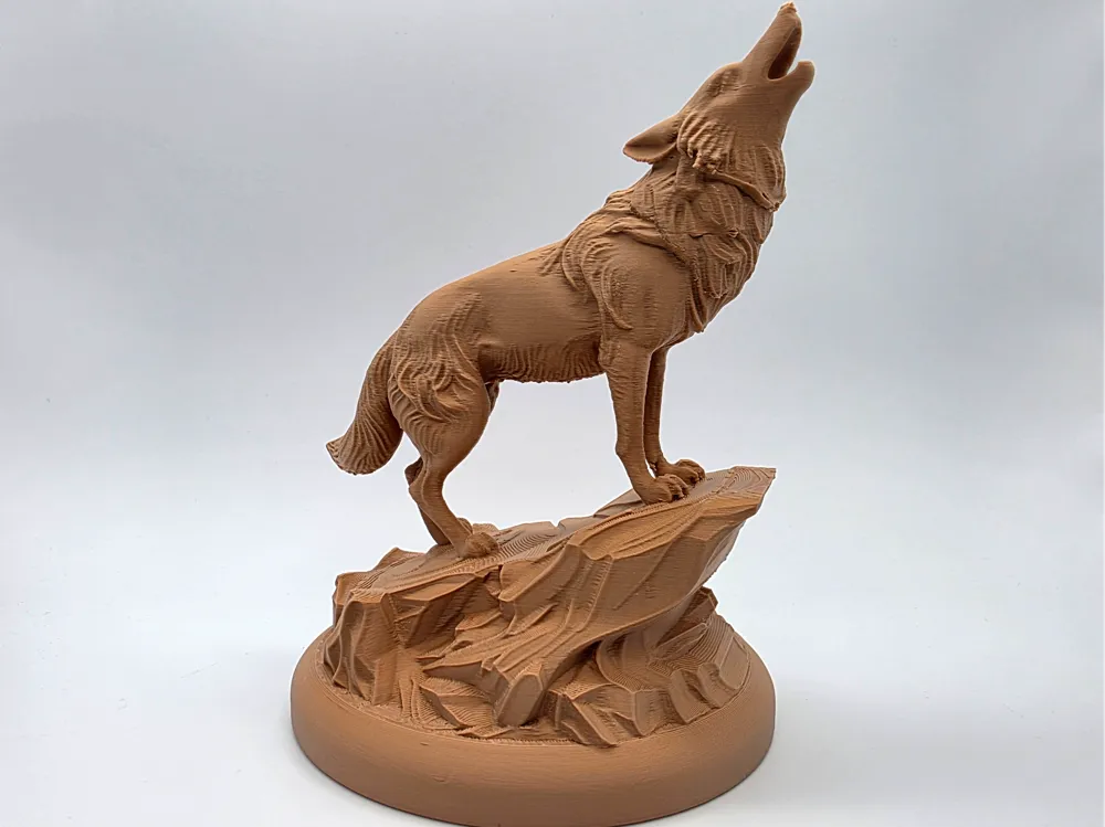 Howling Wolf on the Rock - Free 3D Print Model - MakerWorld