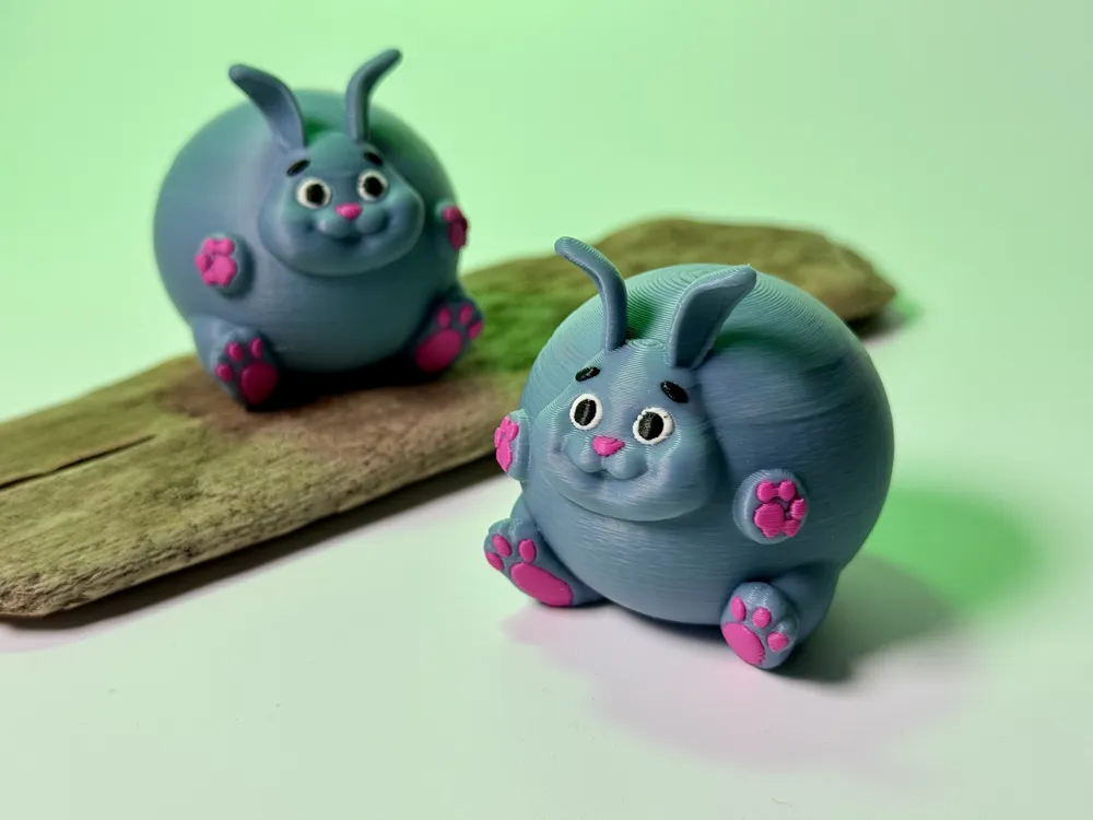 Round Cute Easter Rabbit Decoration - Free 3D Print Model - MakerWorld