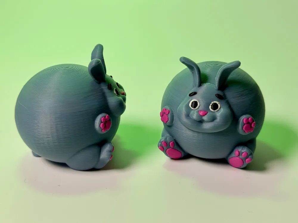 Round Cute Easter Rabbit Decoration - Free 3D Print Model - MakerWorld
