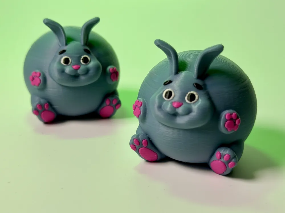 Round Cute Easter Rabbit Decoration - Free 3D Print Model - MakerWorld