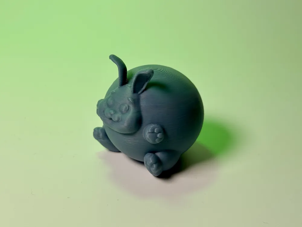 Round Cute Easter Rabbit Decoration - Free 3D Print Model - MakerWorld