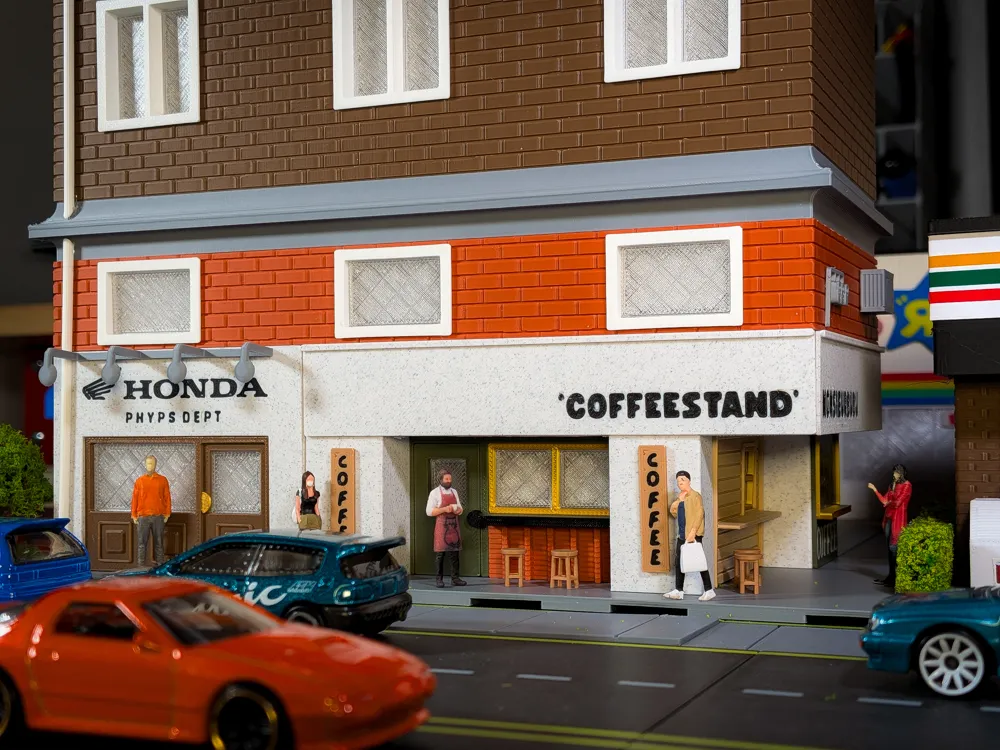 Motorcycle & Coffee Shop Model Set - 1:64 Diorama - Free 3D Print Model ...