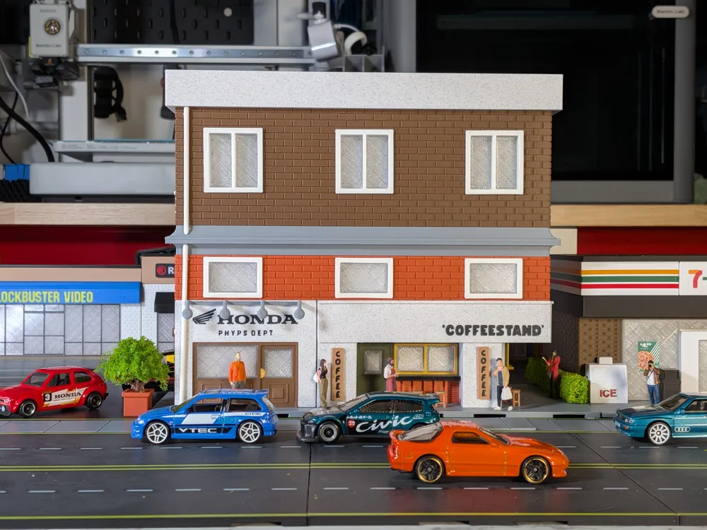 Motorcycle & Coffee Shop Model Set - 1:64 Diorama - Free 3D Print Model ...