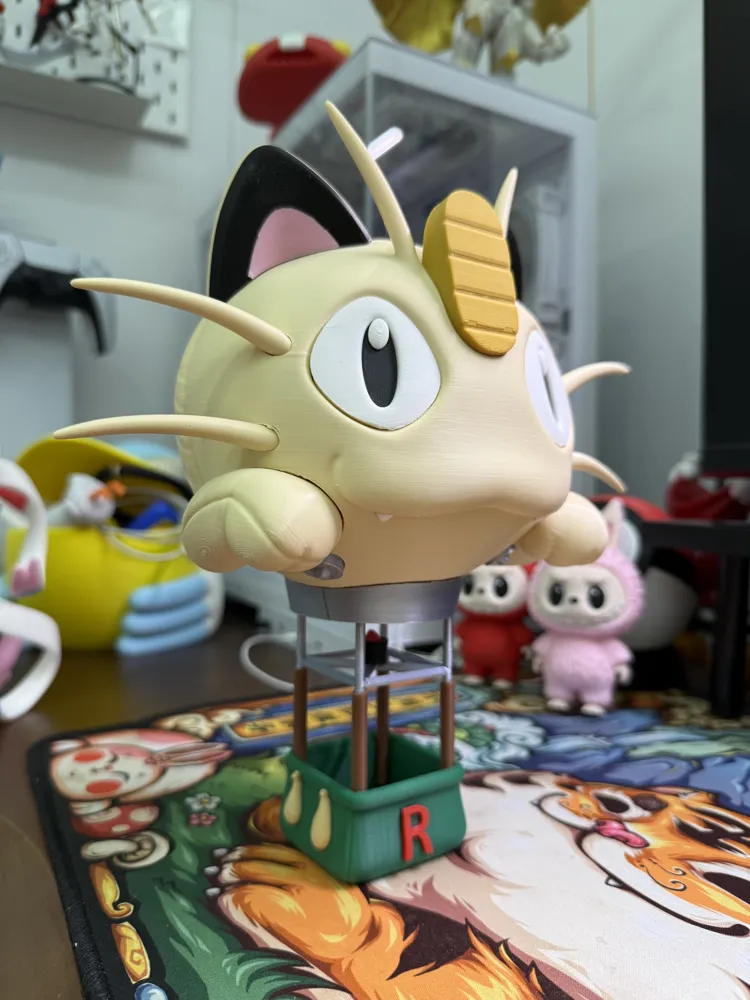 Pokémon Team Rocket Meowth globo aerostático (ensamblaje por colores ...