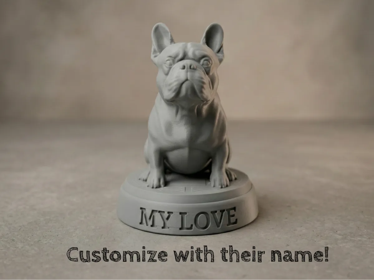 Customizable French Bulldog Statue & Trophy - Free 3D Print Model ...