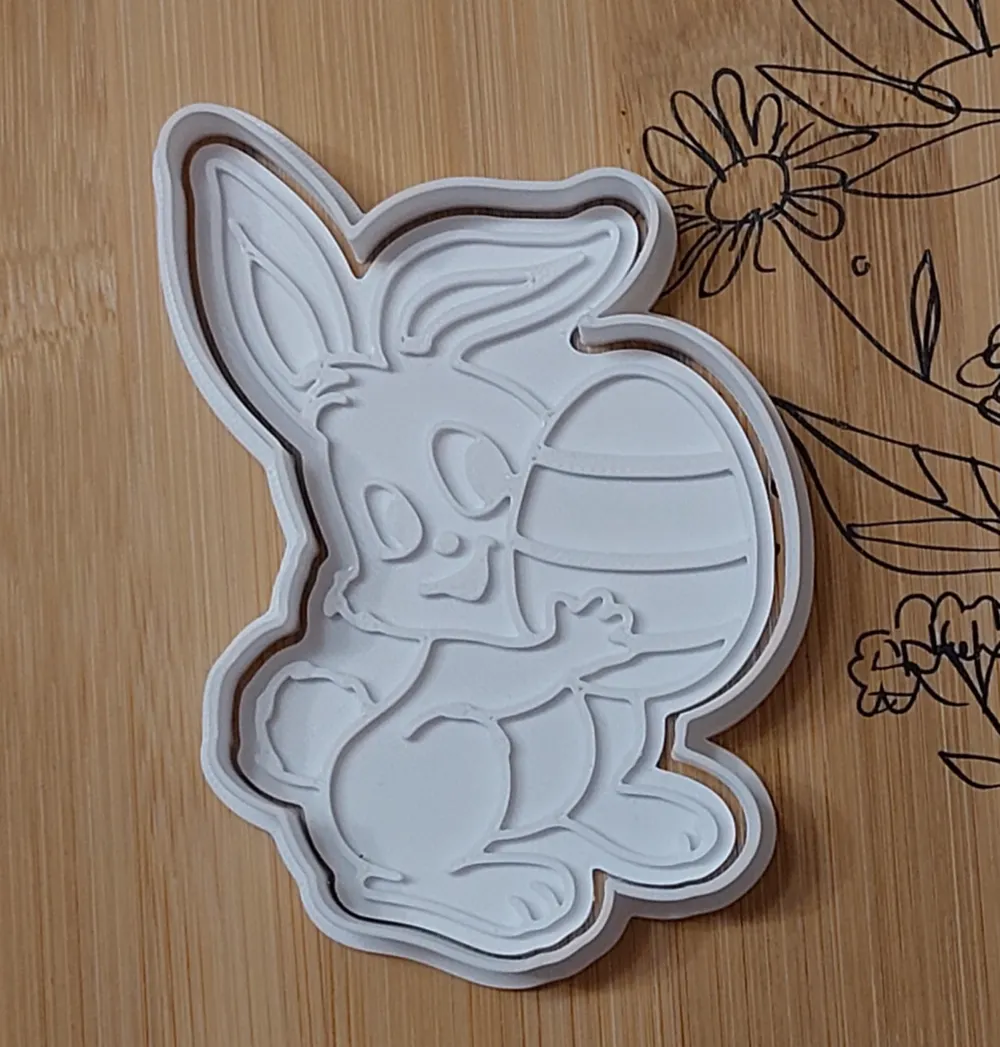 bunny with egg cookie cutter by HuMirek - MakerWorld