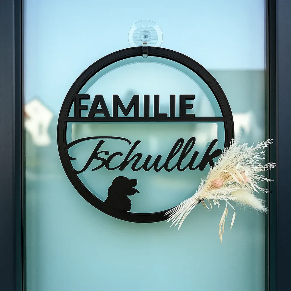 Decorative Front Door Ring with Customizable Name - Free 3D Print Model ...