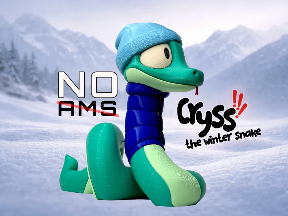 Cryss - The Winter Snake (NO AMS) - Free 3D Print Model - MakerWorld