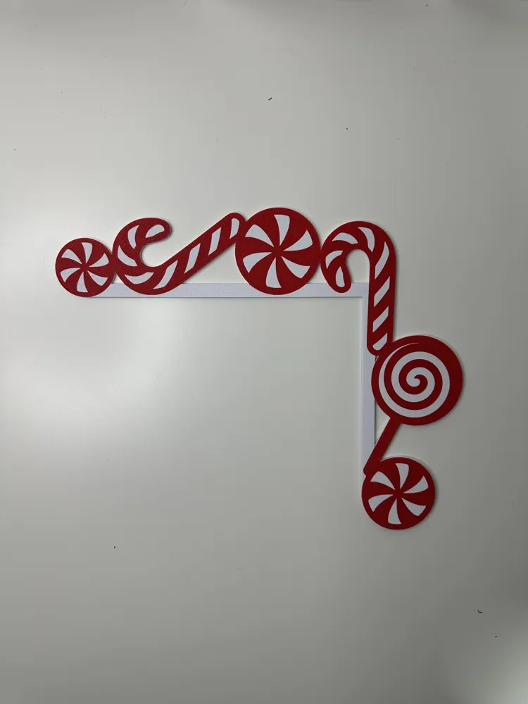 CHRISTMAS CANDY CANE DOOR CORNER - Free 3D Print Model - MakerWorld