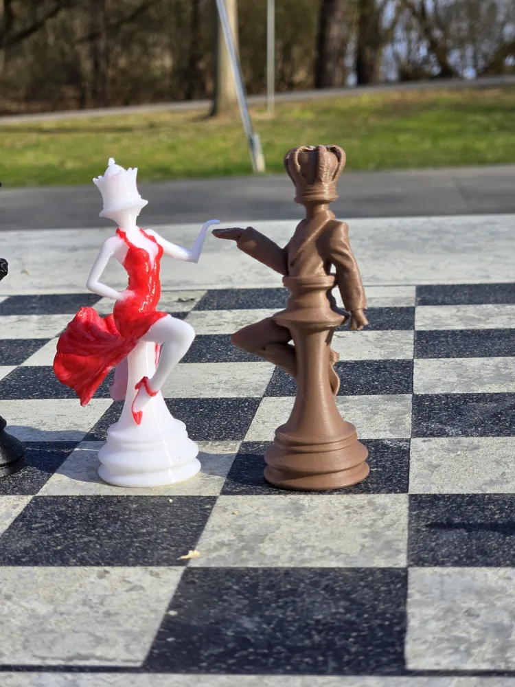 Chess King Queen standing/Dancing couple pose V2 by Vari217 MakerWorld ...
