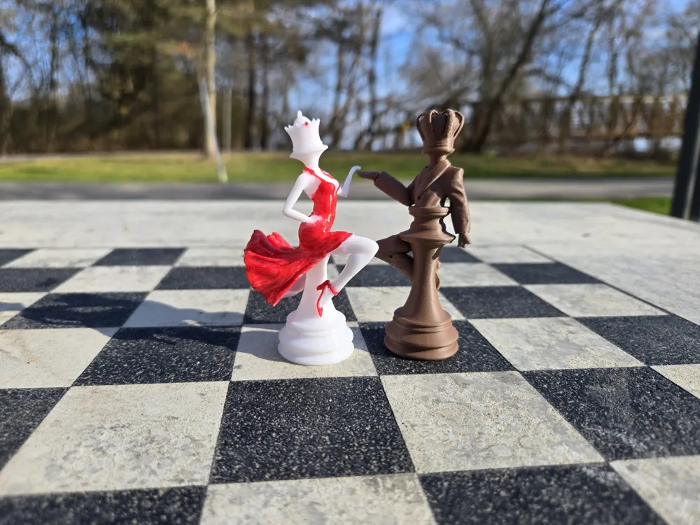 Chess King Queen standing/Dancing couple pose V2 by Vari217 MakerWorld ...