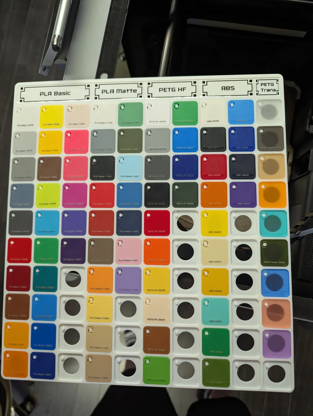 (Parametric) Filament Swatches Board (With Label) by Marc Elbichon ...