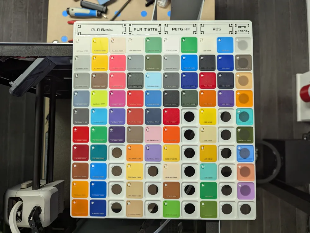 (Parametric) Filament Swatches Board (With Label) by Marc Elbichon ...