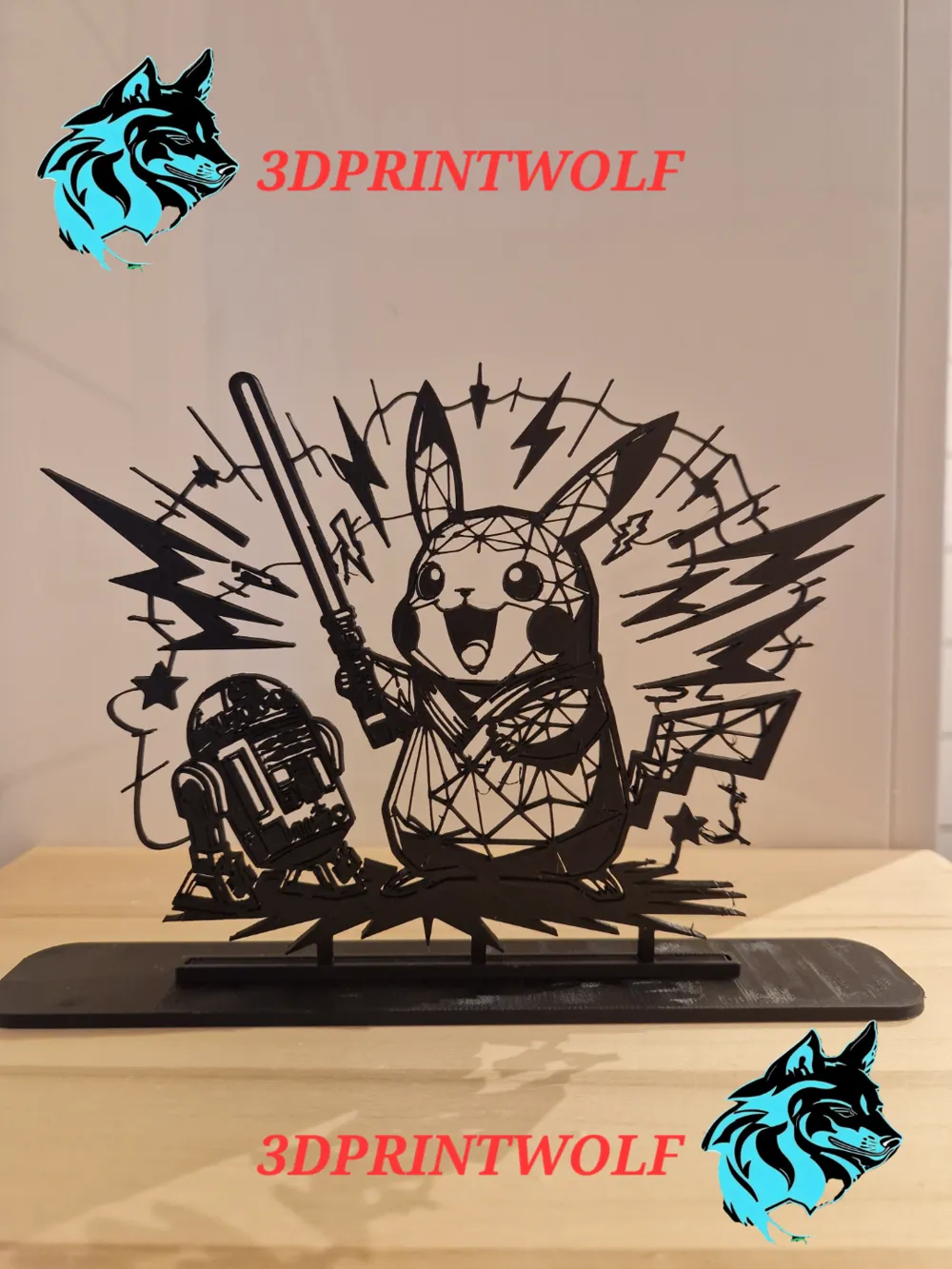 Low Poly Geometric Pikachu Pikachu as jedi V.4 by 3DPrintWolf - MakerWorld