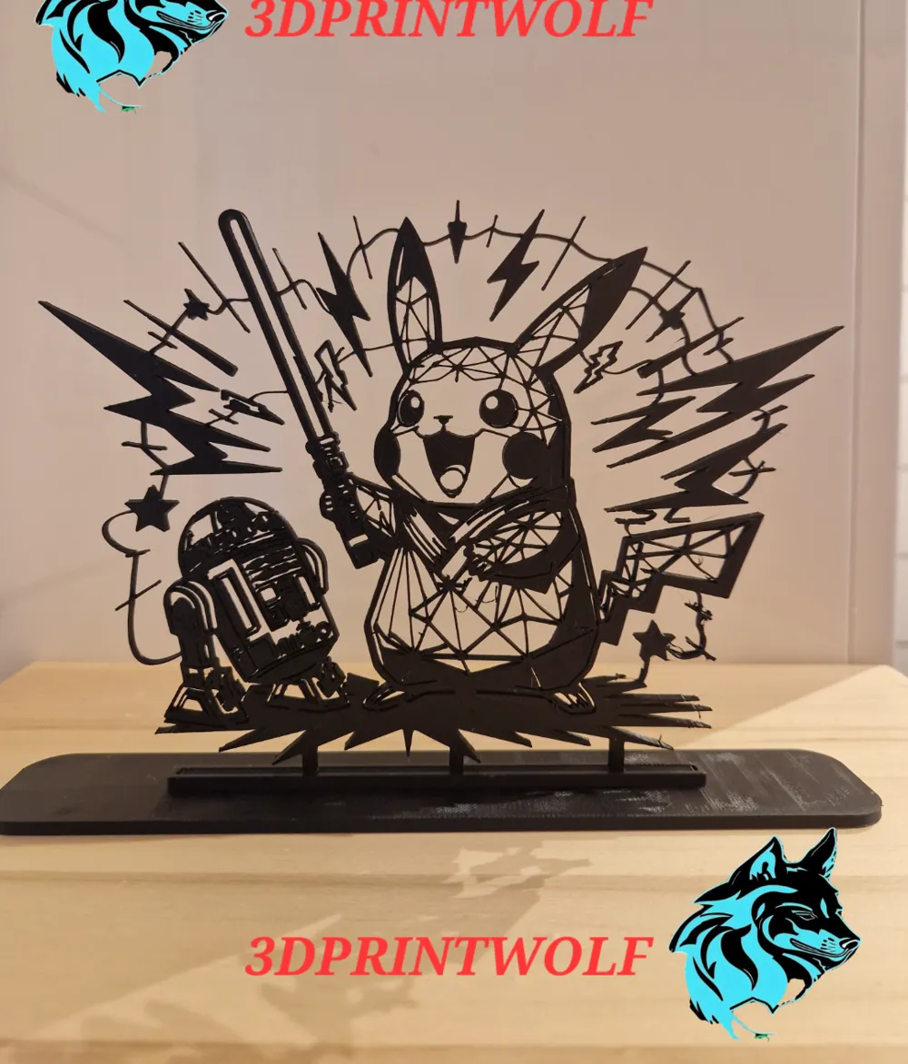 Low Poly Geometric Pikachu Pikachu as jedi V.4 by 3DPrintWolf - MakerWorld