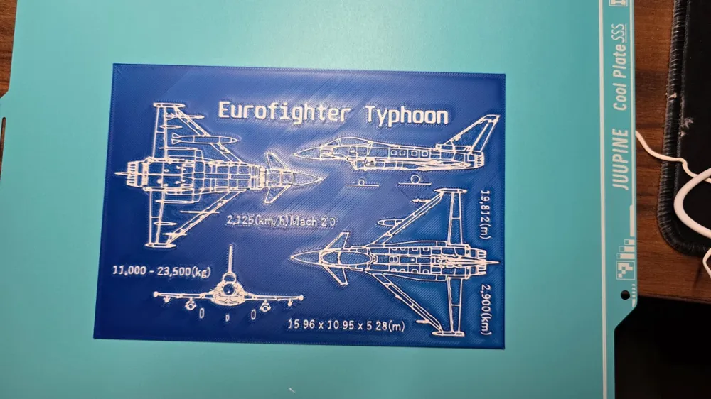 Eurofighter Typhoon blueprint - Modelo de impresión 3D gratuito ...