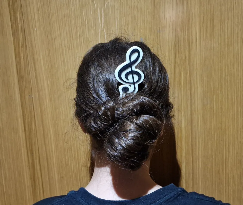 Musical Note Hair Clip Coletero Nota musical by darvil66 - MakerWorld