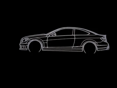 Mercedes AMG GTR silhouette wall art by cruse2382 - MakerWorld