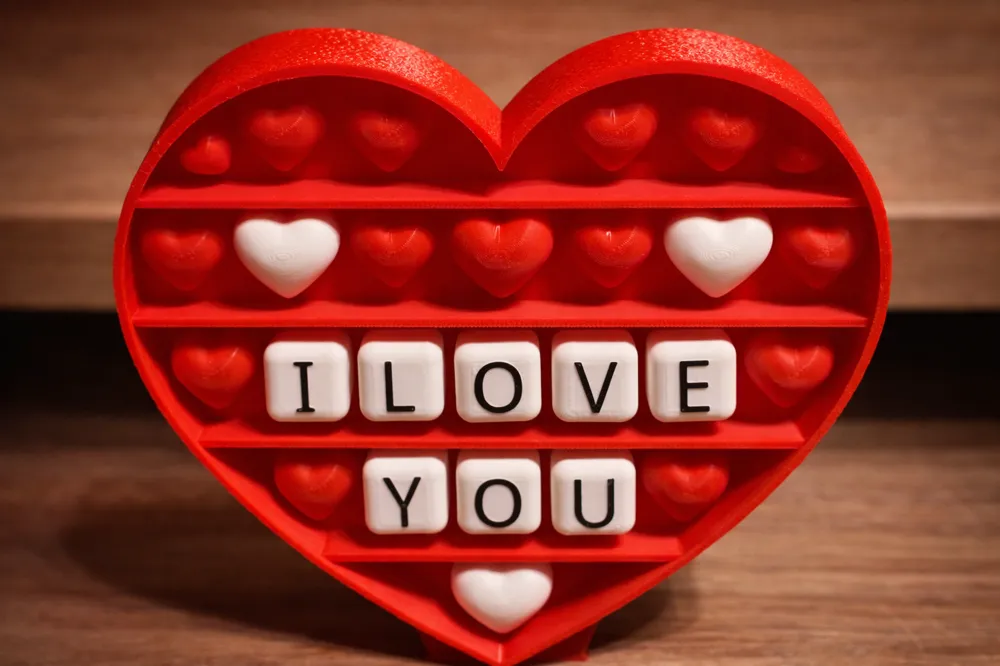 Modular Heart Message Display – I Love You - Free 3D Print Model ...