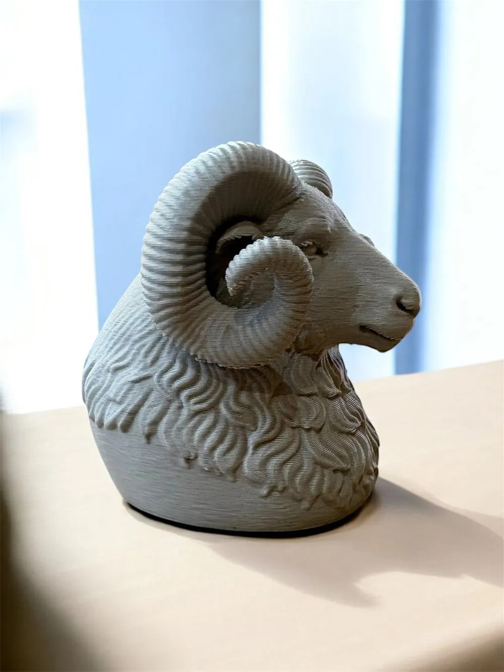 Ram Bust – Decorative Animal Sculpture - Free 3D Print Model - MakerWorld