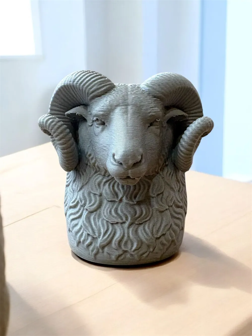 Ram Bust – Decorative Animal Sculpture - Free 3D Print Model - MakerWorld
