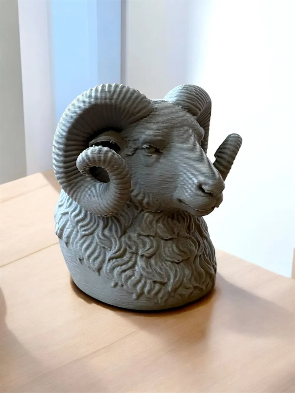 Ram Bust – Decorative Animal Sculpture - Free 3D Print Model - MakerWorld