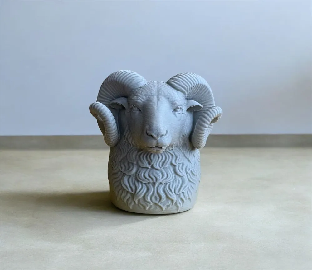 Ram Bust – Decorative Animal Sculpture - Free 3D Print Model - MakerWorld