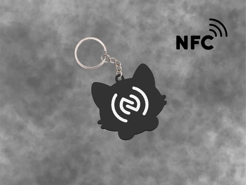 Cute Kitty NFC Keychain - Free 3D Print Model - MakerWorld