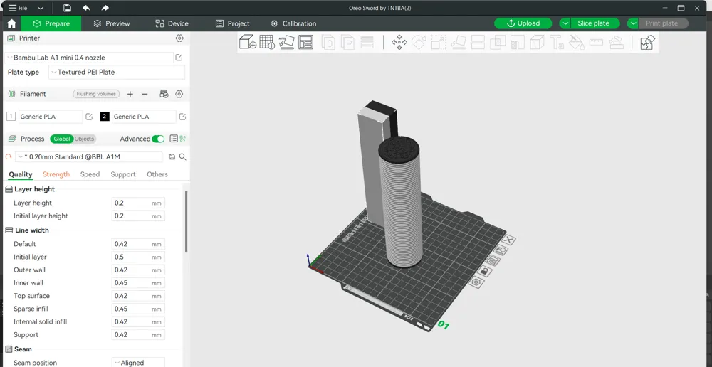 Oreo sword for A1 Mini by Edwins WorldMakerWorld: Download Free 3D Models