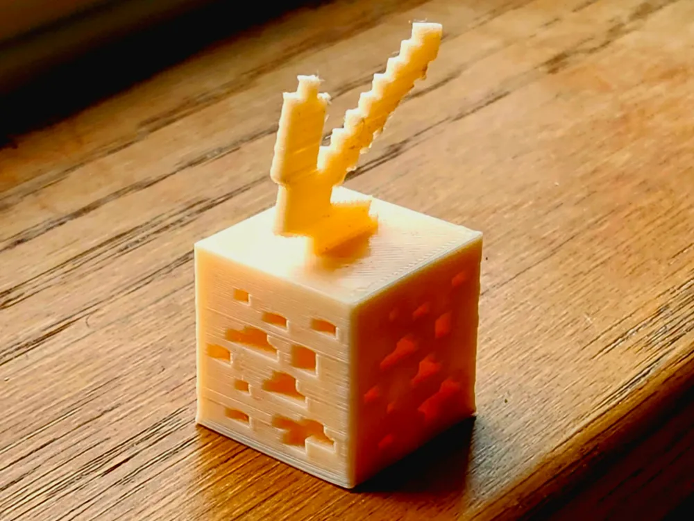 Minecraft Pickaxe in Ore by tacocat - MakerWorld