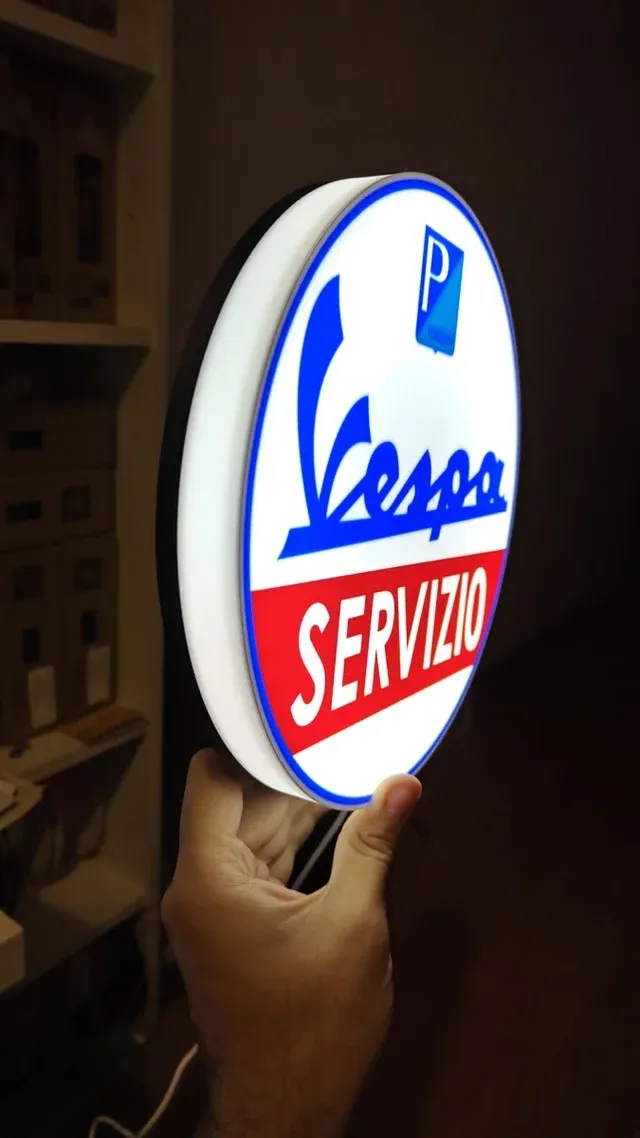 Vespa Servizio Lightbox Led Lamp by julianfj - MakerWorld