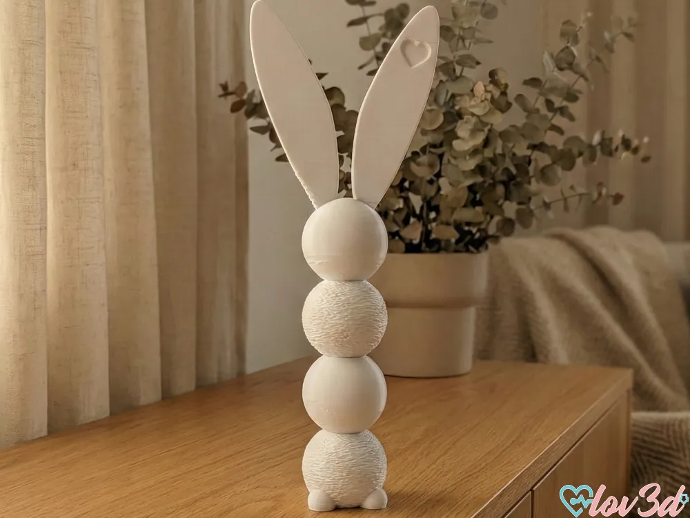 Modern Boho Easter Bunny - Textured Stack - Free 3D Print Model ...