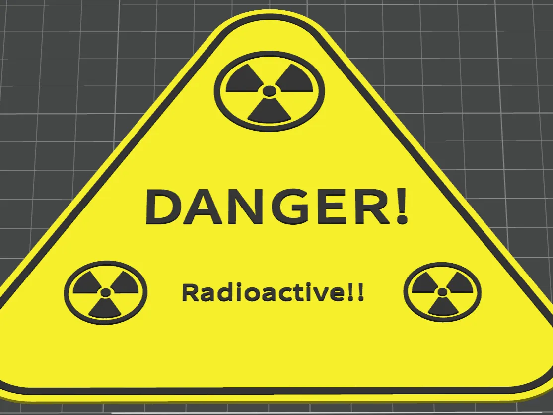 Radioactive Danger Sign (Customizable/ Warnsignal - Free 3D Print Model ...