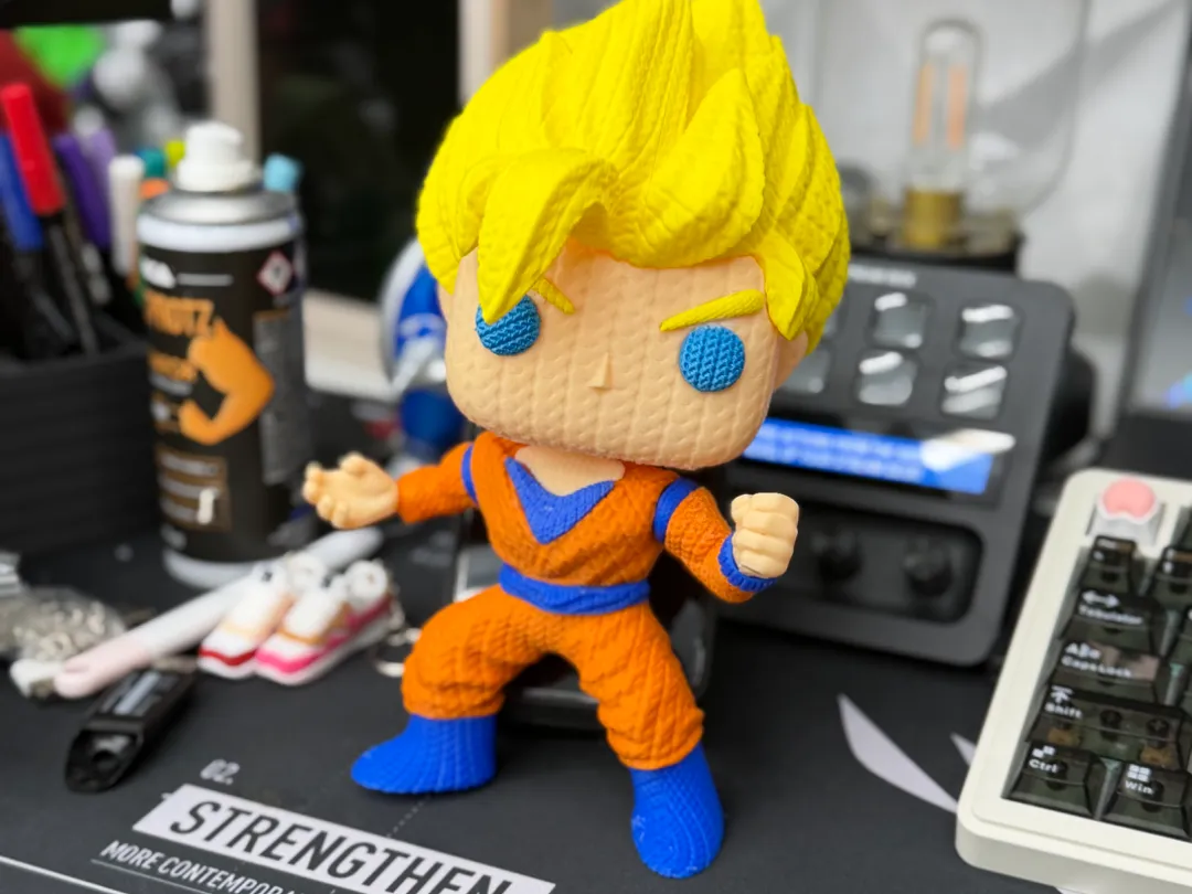 Goku Knitted SSJ 1 No AMS - Free 3D Print Model - MakerWorld