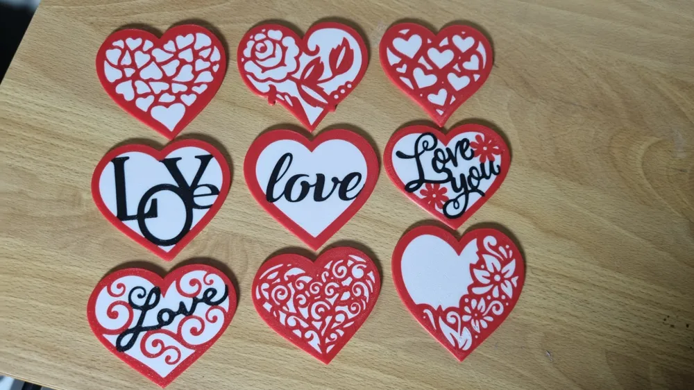 Valentine Hearts coasters by Mr.Jay - MakerWorld