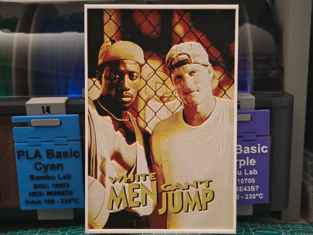 White Men Can't Jump Movie Poster - Hueforge Art by Lumpy3D - MakerWorld