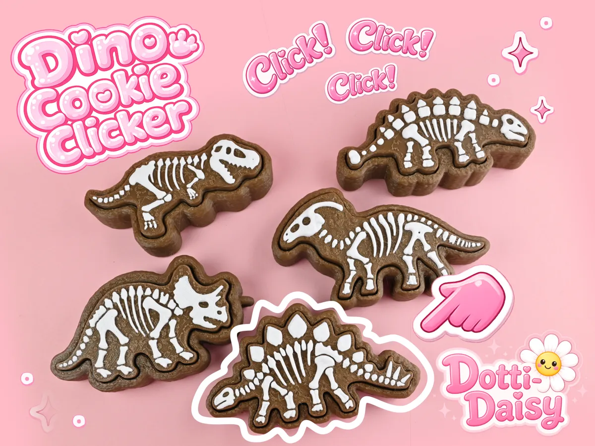 Stegosaurus Dino Cookie Clicker - Free 3D Print Model - MakerWorld