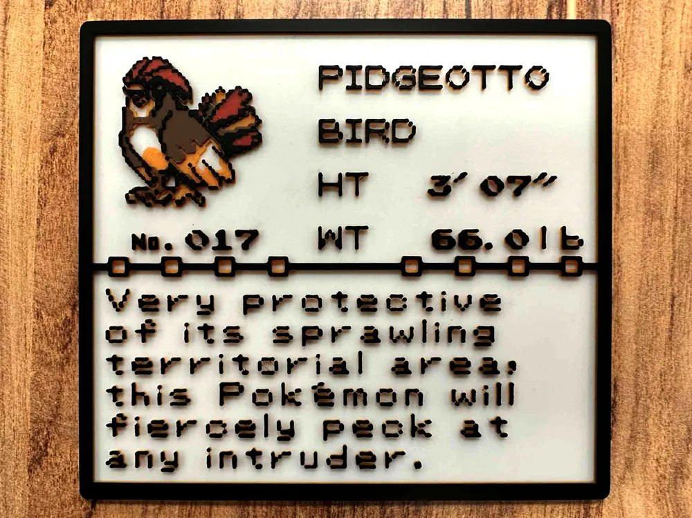 Pokemon Pokedex Pidgeotto - Free 3D Print Model - MakerWorld