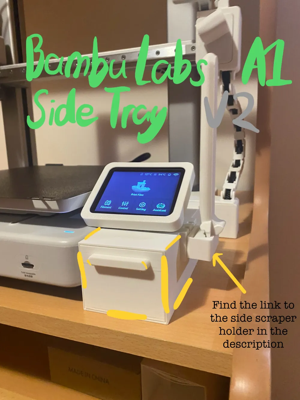 BambuLabs A1 Side Tray V2 by Matthew Lin - MakerWorld