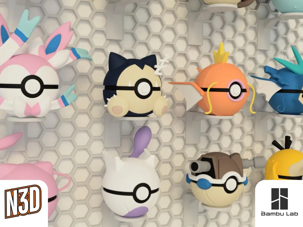Soporte de pared HSW - Pokébolas N3D por N3D - MakerWorld