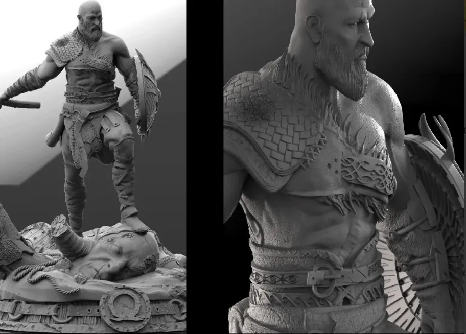 GOW God of War Kratos Old Maximum Scale to X1C Remixed by 3DMetalCave ...